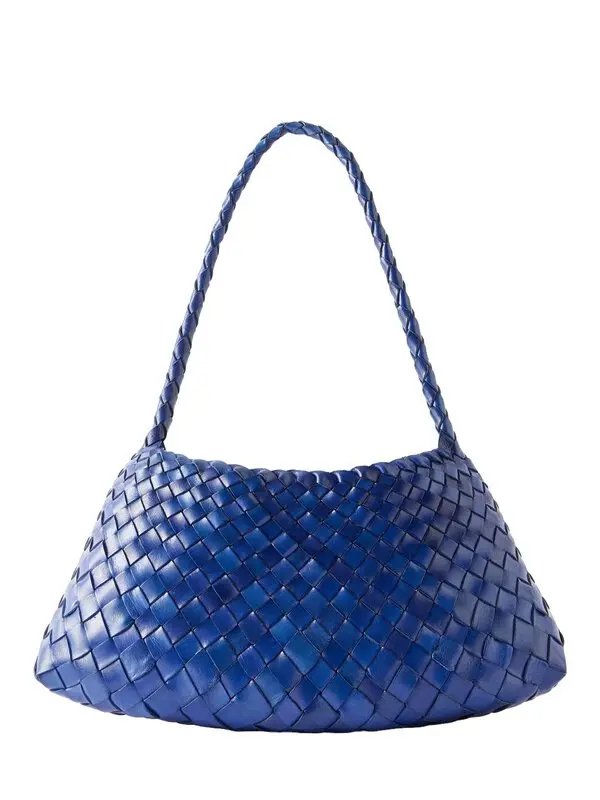 Dragon Diffusion Rosanna Mini Woven Leather Shoulder Bag - Blue
