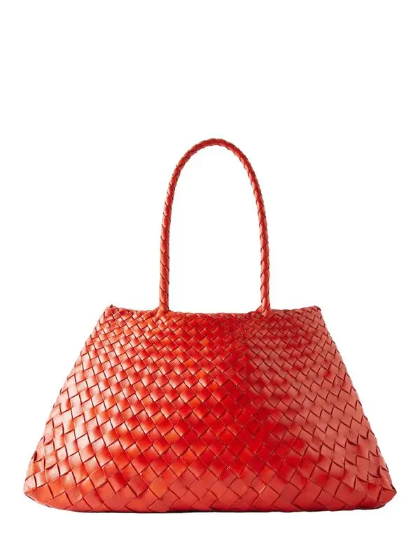 Dragon Diffusion Santa Croce Woven Leather Tote - Red
