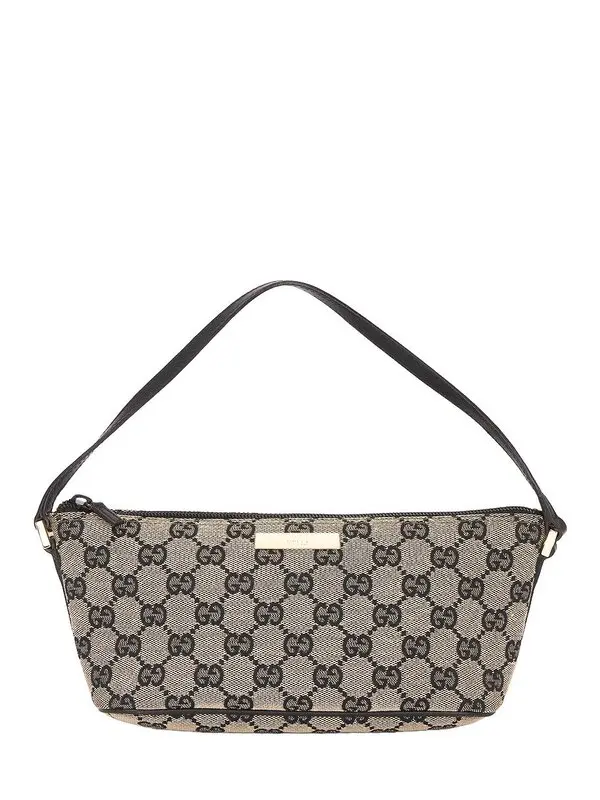 Gucci Gg Canvas Pochette Shoulder Bag - Black