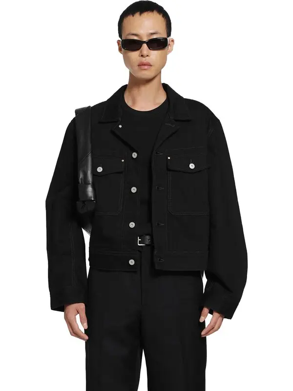LEMAIRE Trucker Jacket In Heavy Denim - Black