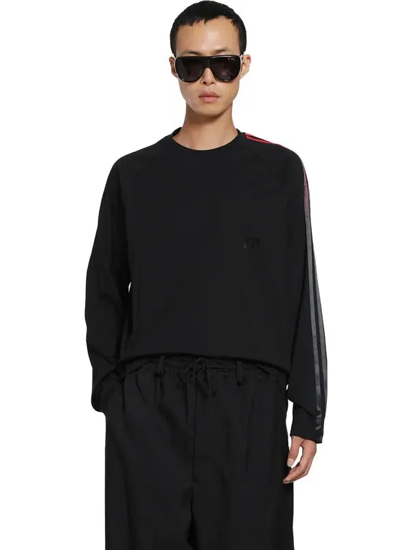 Y3 Oversized Gradient Stripes Long Sleeve T-shirt - Black
