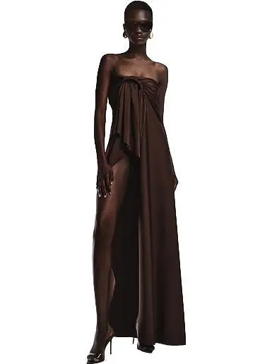 Revolve Enzo Asymmetric Maxi Dress - Brown