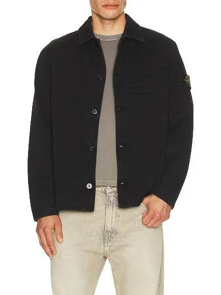 Stone Island Button Up Shirt - Black