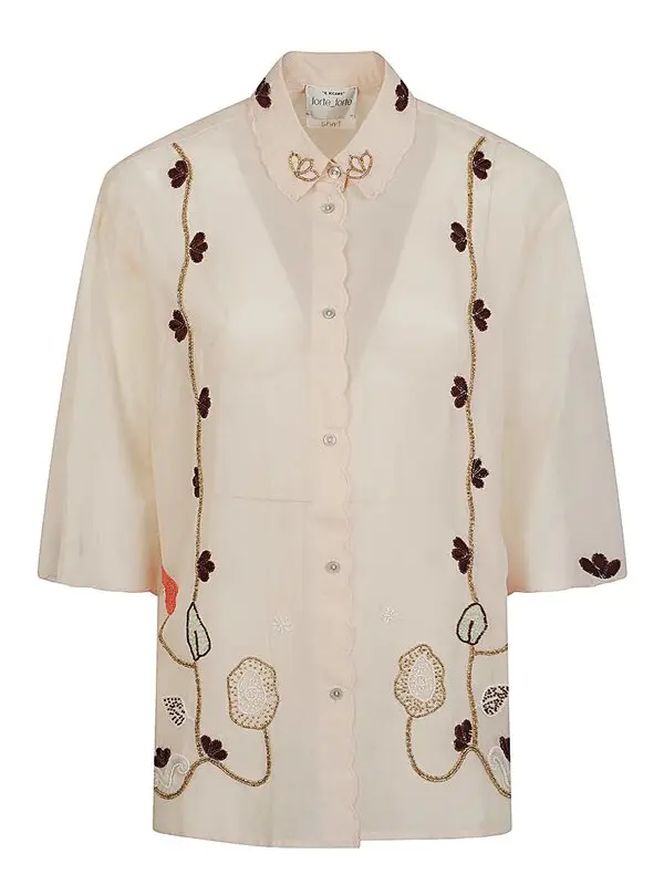FORTE_FORTE Embroidered Cotton Shirt - Multicolor