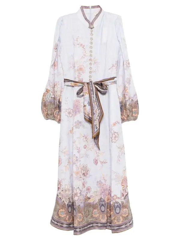 Zimmermann Luna Printed Midi Dress - Multicolor