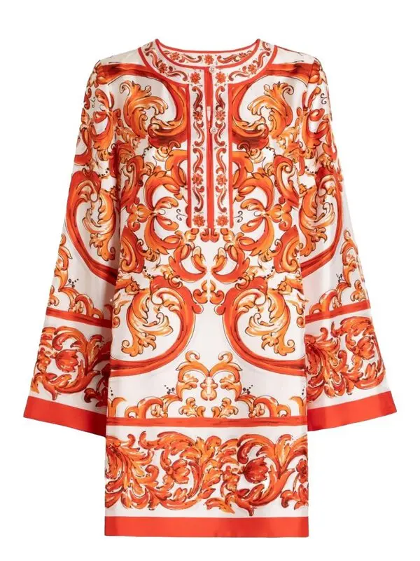 Dolce & Gabbana Maiolica Print Mini Dress - Multicolor
