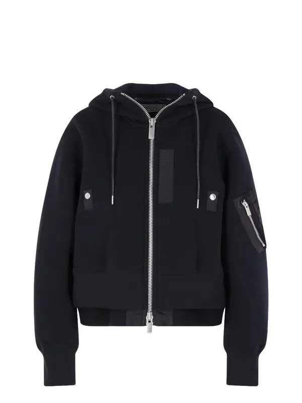Sacai Nylon And Cotton Hoodie - Multicolor