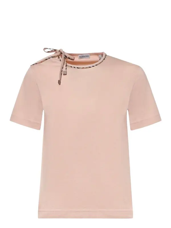 Burberry Check Bow Cotton T-shirt - Multicolor