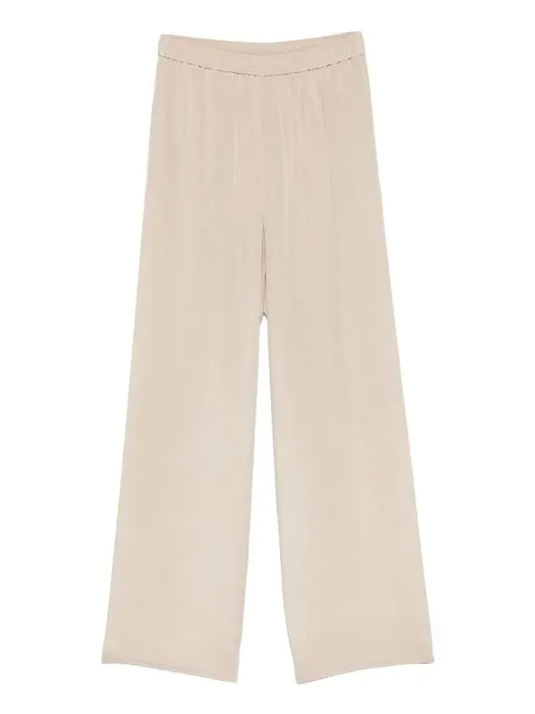 Max Mara Grey Satin Wide Leg Trousers - Multicolor