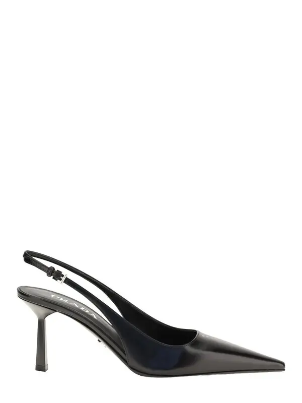 Prada Leather Slingback Pumps - Black