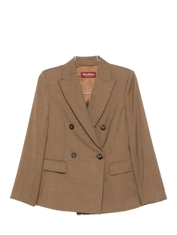 Max Mara Double-breasted Pinstripe Blazer - Multicolor