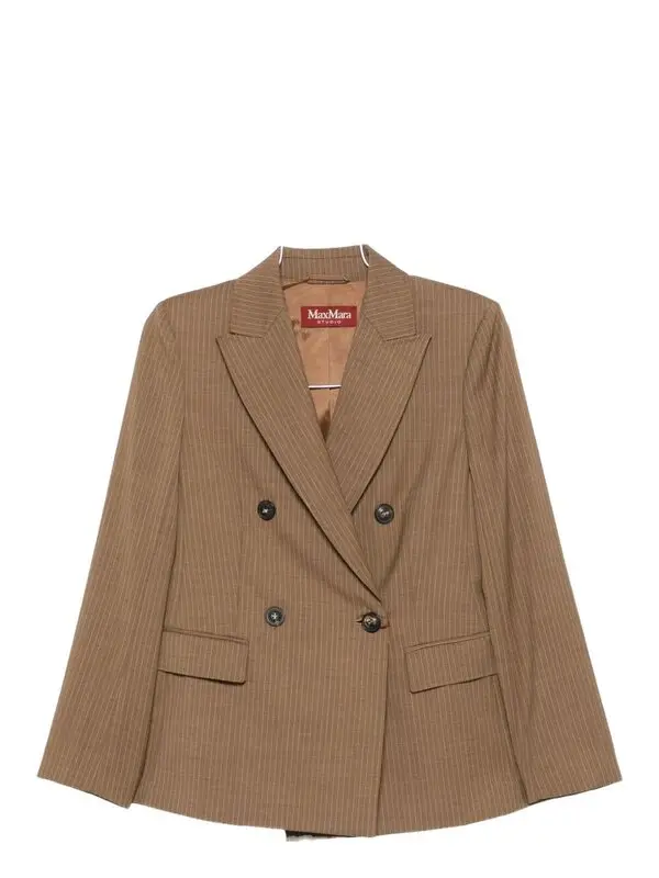 Max Mara Double-breasted Pinstripe Blazer - Multicolor