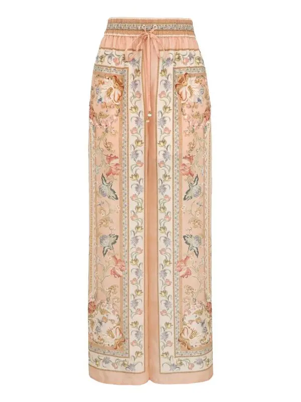 Zimmermann Roselight Printed Silk Trousers - Multicolor