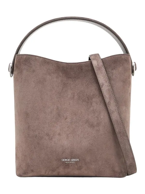 Giorgio Armani Split Leather Shoulder Bag - Brown