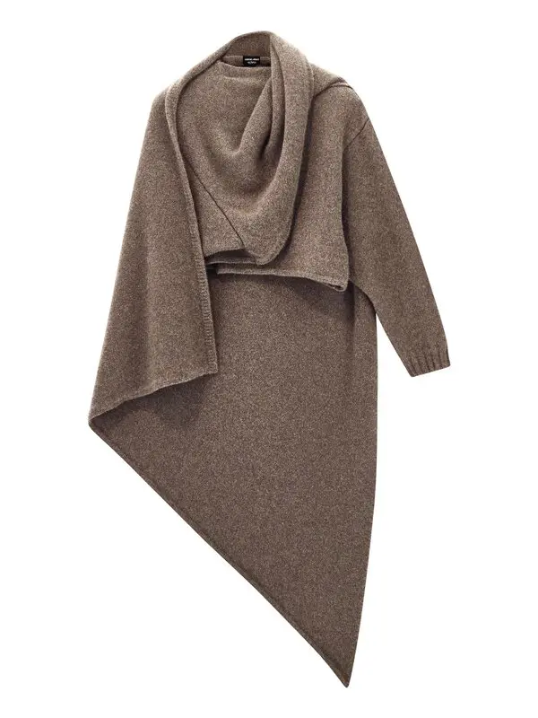 Giorgio Armani Asymmetrical Cashmere Cardigan - Brown