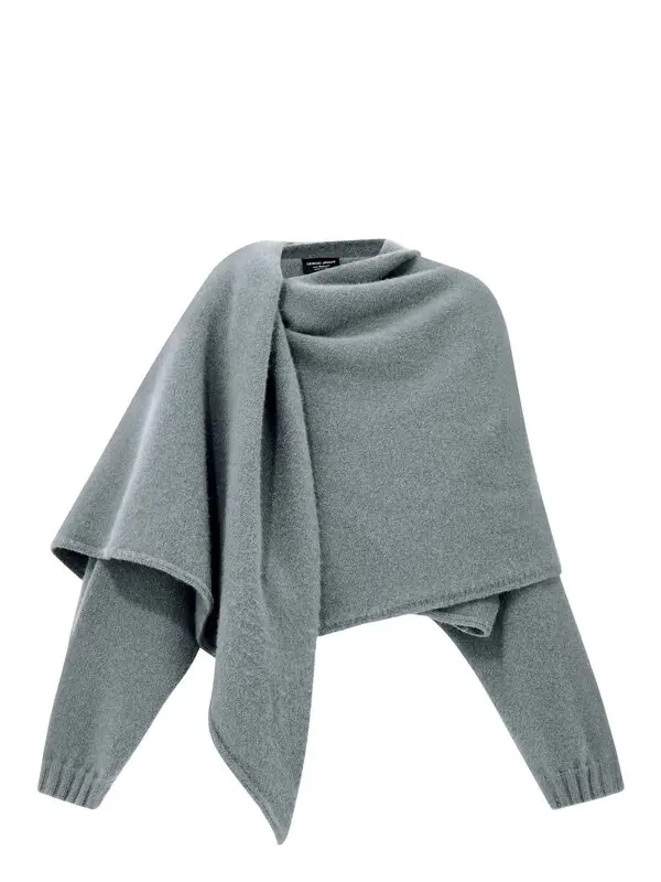 Giorgio Armani Asymmetrical Cashmere Cardigan - Green