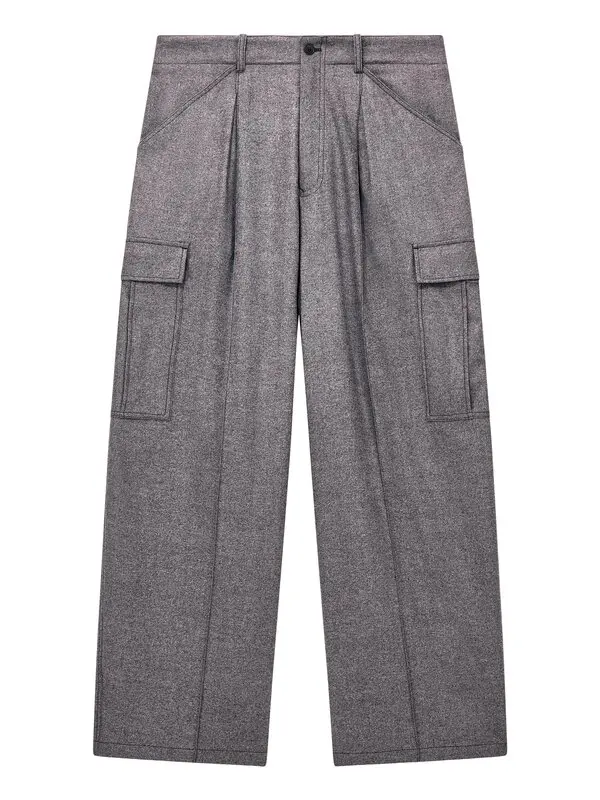 Giorgio Armani Oversized Wool And Cashmere Trousers - Brown