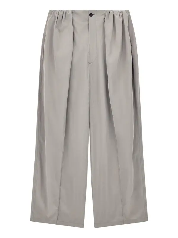 Giorgio Armani Oversized Suede-effect Sateen Trousers - Green