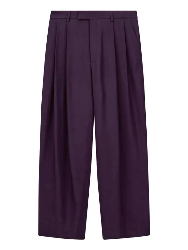 Giorgio Armani Oversized Pure Viscose Twill Trousers - Blue