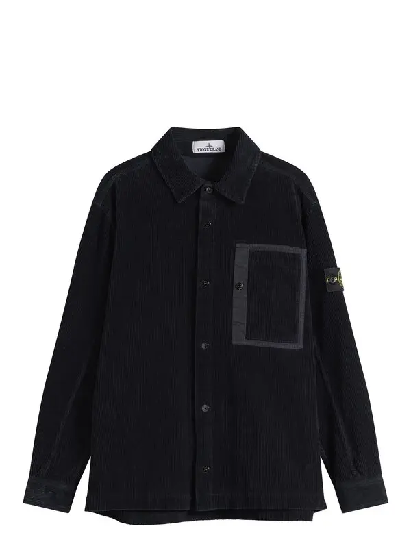 Stone Island Organic Cotton Corduroy Overshirt - Navy Blue
