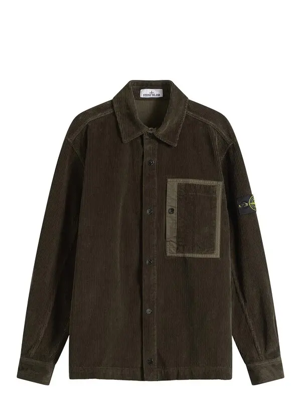 Stone Island Organic Cotton Corduroy Overshirt - Charcoal
