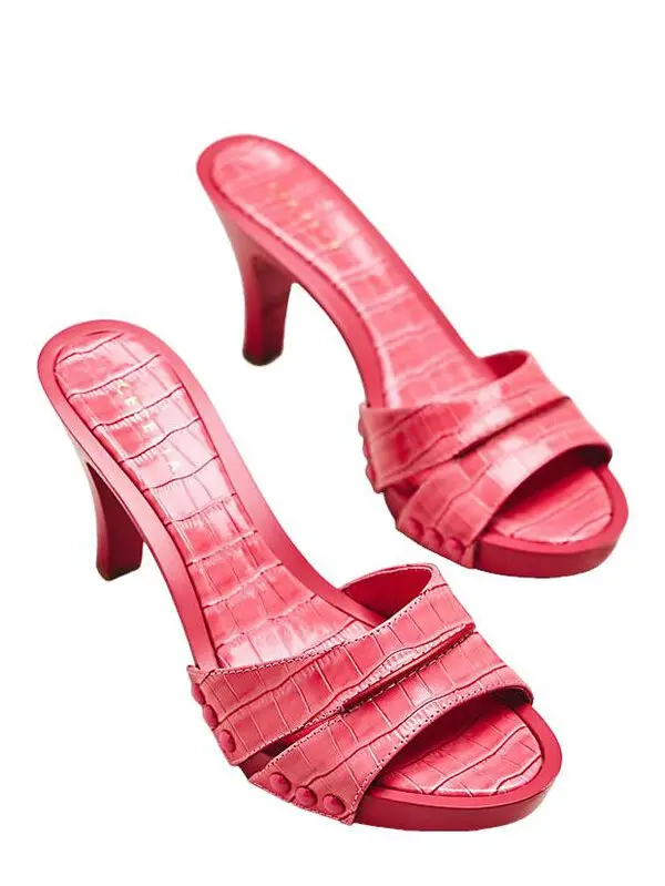 CECILIA NEW YORK Mechan Heeled Mules - Pink