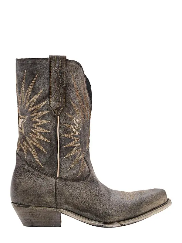 GOLDEN GOOSE Wish Star Leather Boots - Nero