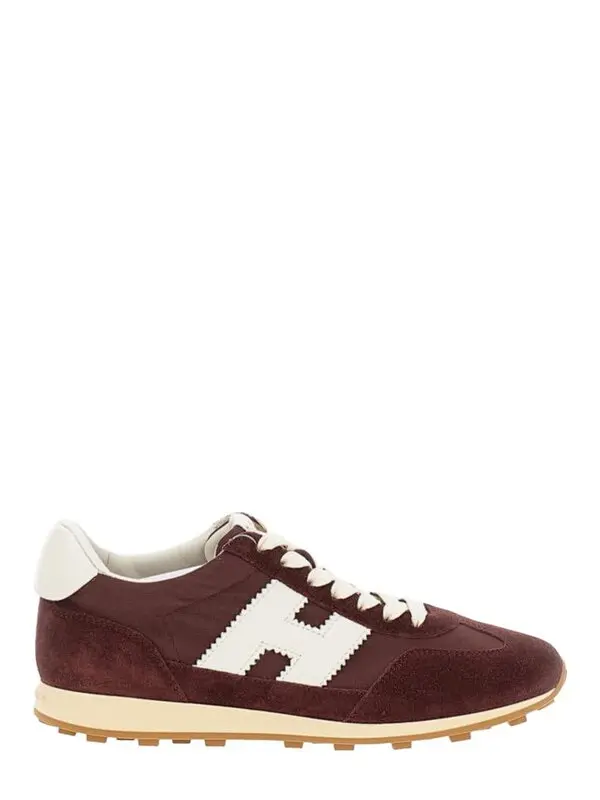 Hogan H727 Suede And Technical Fabric Lace-up Sneakers - Red