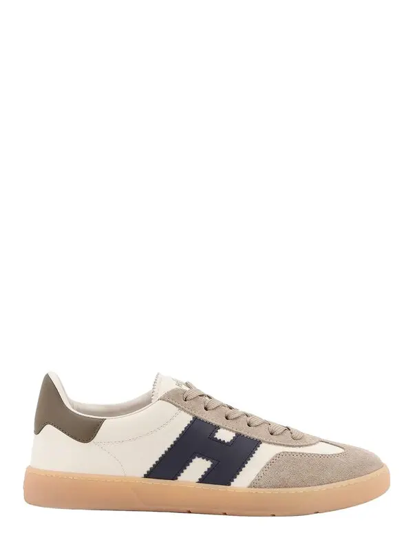 Hogan Leather And Suede Sneakers - Beige