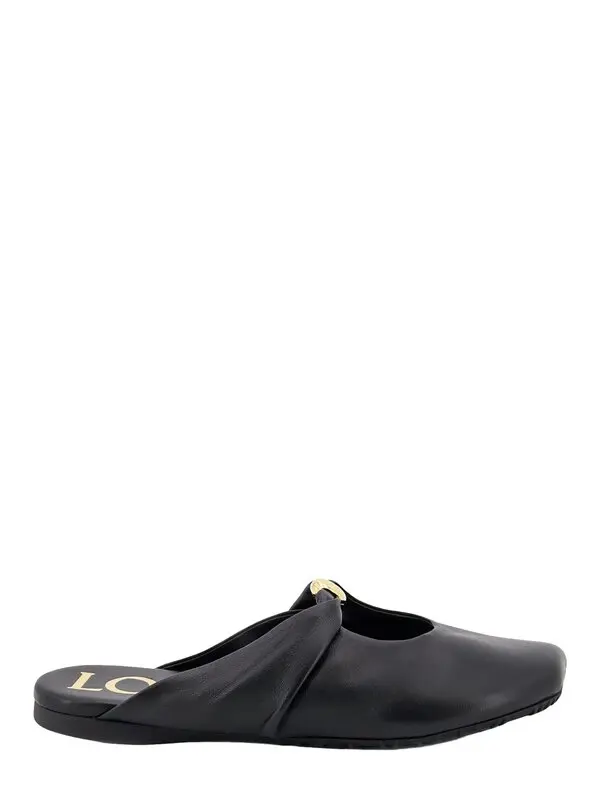 Loewe Pebble Soft Leather Mules - Black