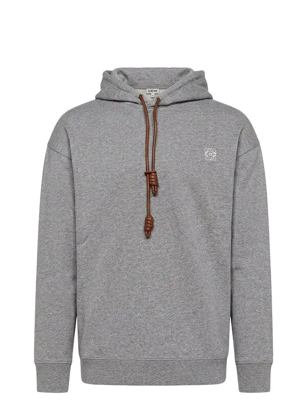 Loewe Cotton Sweatshirt With Embroidered Logo - Grey