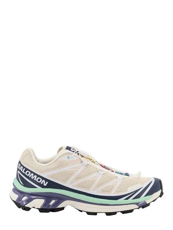 SALOMON Xt-6 Nylon Athletic Sneakers With Side Logo Print - Beige