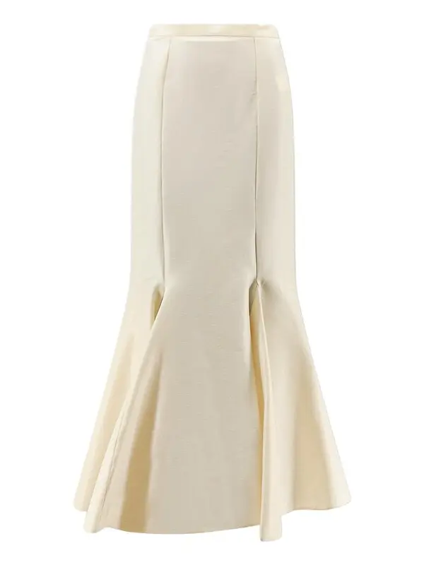ACTUALEE Shantung Long Skirt - Beige