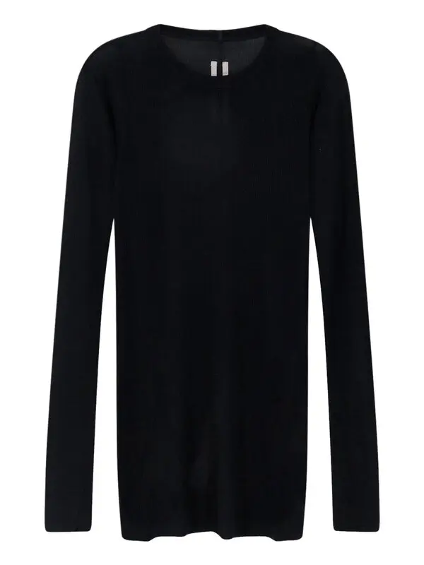 Rick Owens Viscose And Silk Blend Tshirt - Black