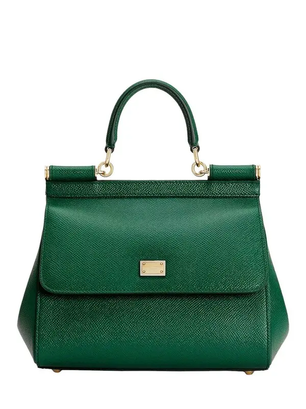 Dolce & Gabbana Sicily Leather Top Handle Bag - Green