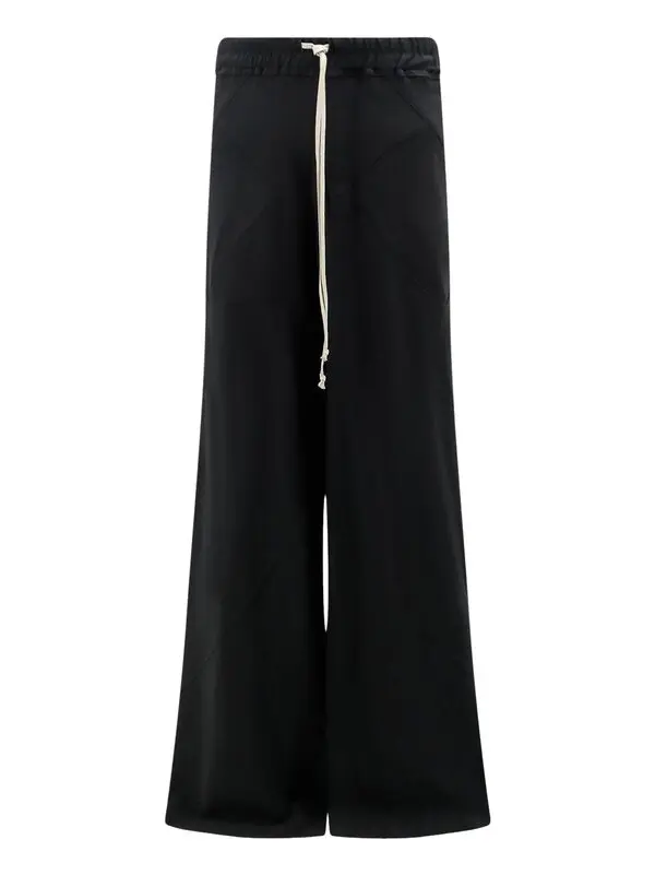 Rick Owens Bias Viscose And Silk Wide Leg Trousers - Black