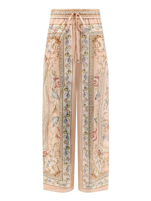 Zimmermann Roselight Silk Wide Leg Pants - Multicolor