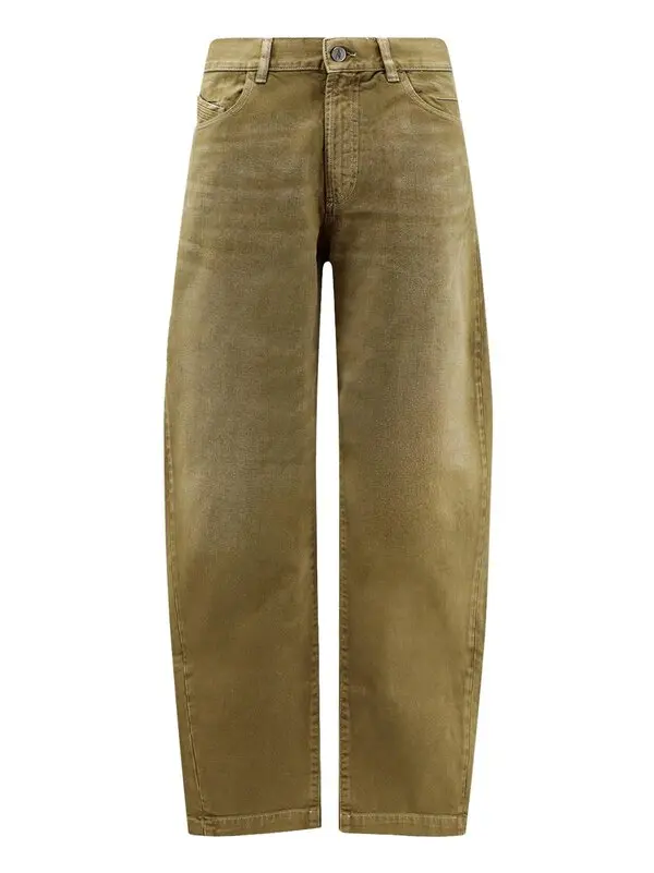 Attico Faded Effect Denim Barrel Fit Jeans - Green