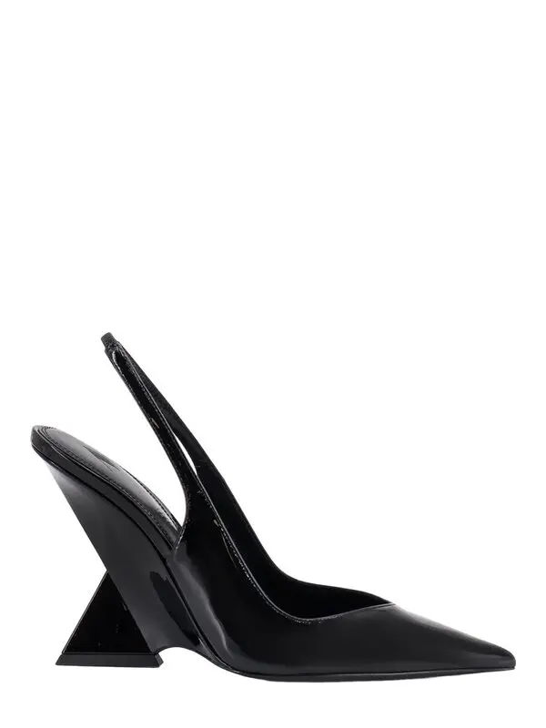 Attico Cheope Patent Leather Slingback Pumps - Black