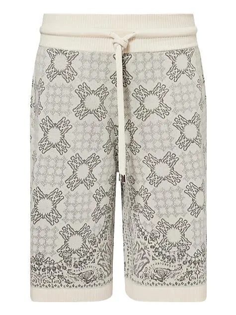 Amiri Ma Quad Check Mesh Knit Shorts - Alabaster