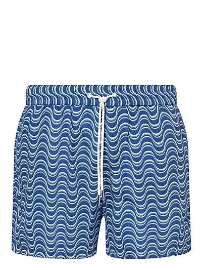 ARNE Wave Print Swim Shorts - Navy
