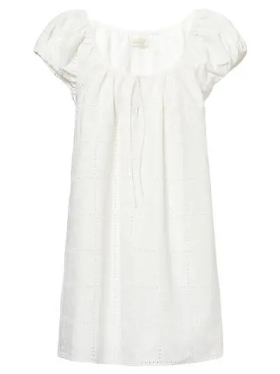 Faithfull The Brand Serafina Embroidered Mini Dress - White