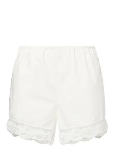 Faithfull The Brand Lace Trim Cotton Shorts - Ivory