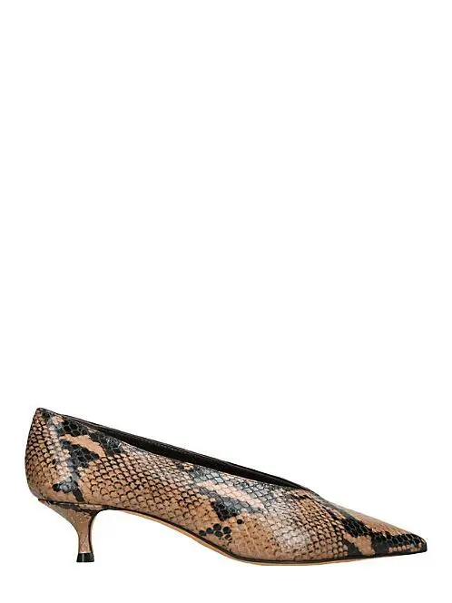 Le Monde Beryl Babouche Kitten Heel Leather Courts - Mult/other