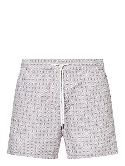 ARNE Mosaic Print Swim Shorts - Stone