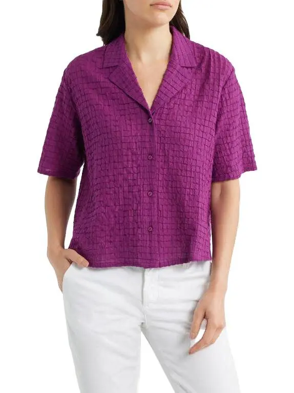 Eileen Fisher Notch Collar Shirt - Brblm