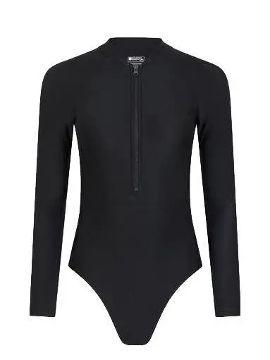 Mountain Warehouse Surfer Long-sleeved One-piece Swimsuit - Black