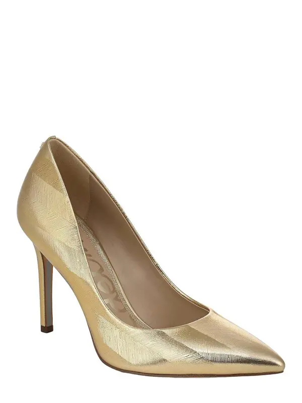 Sam Edelman Hazel Pointed Toe Stiletto Pump - Amber Gold