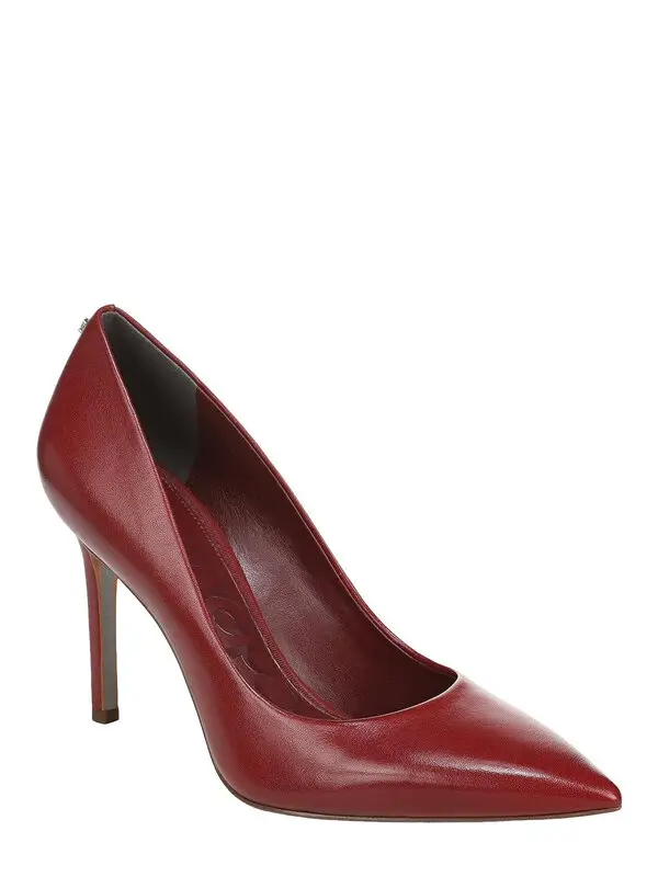 Sam Edelman Hazel Pointed Toe Stiletto Pump - Deep Scarlet