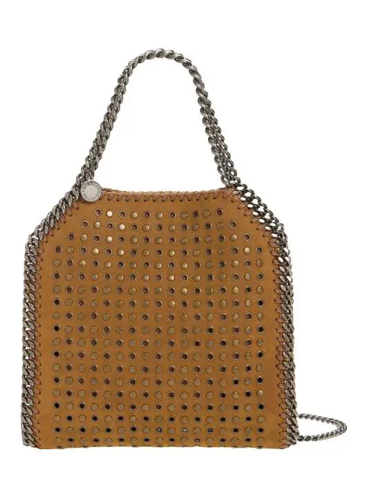 Stella McCartney Mini Falabella Studded Faux Suede Tote - Brandy